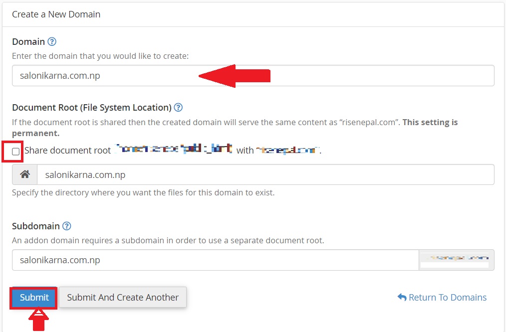 How to Add Addons Subdomains and Aliases in cPanel? - Saloni Blog